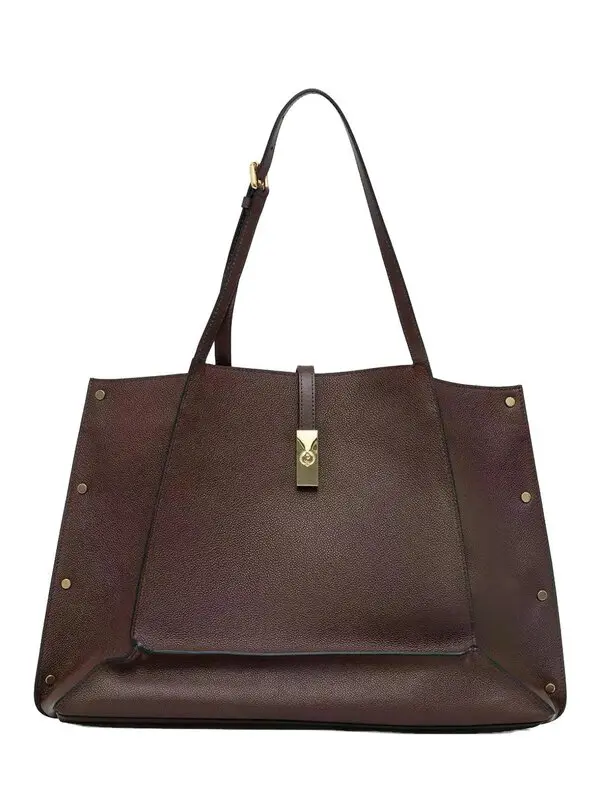 POLLINI Grained Stud-detail Tote Bag - Brown