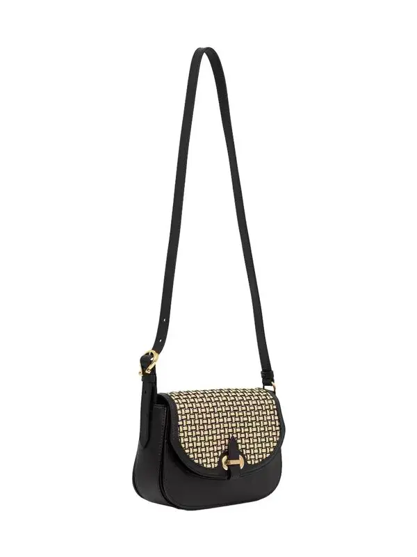 POLLINI Woven Panel Cross-body Bag - Black