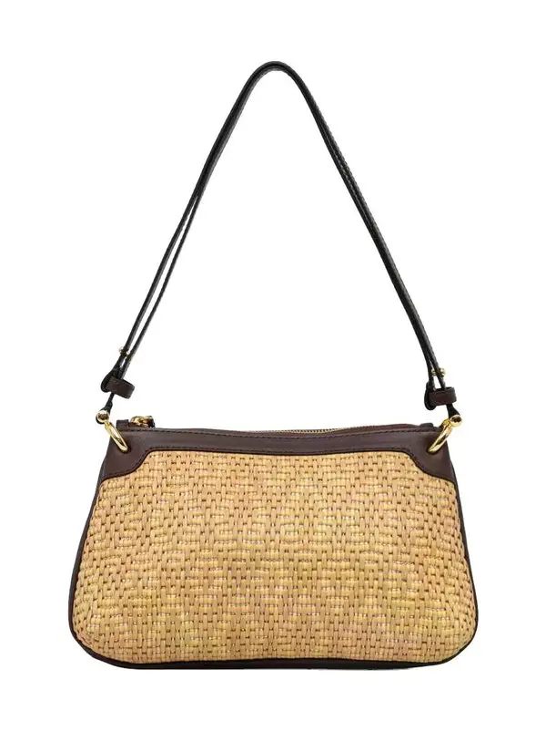 POLLINI Woven Leather Trim Shoulder Bag - Neutrals