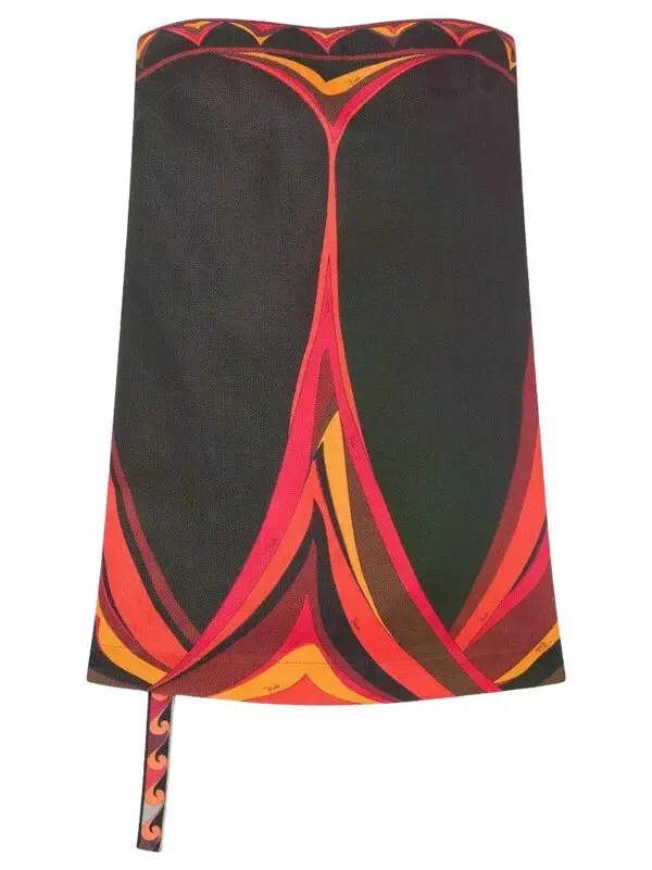 Emilio Pucci Fari Print Off-the-shoulder Cotton Linen Dress - Black