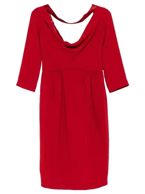 Dsquared2 Cowl Neck Pleated Waist Dress - Red