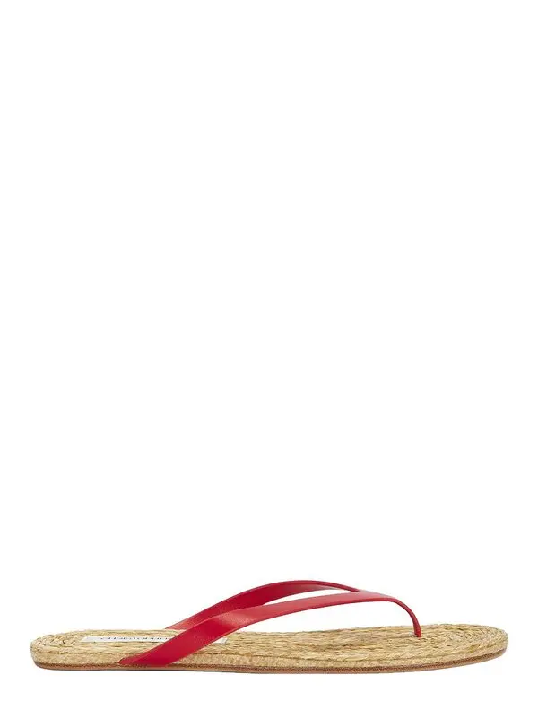 Christopher Esber Palma Flip Flop - Carmine Red & Natural