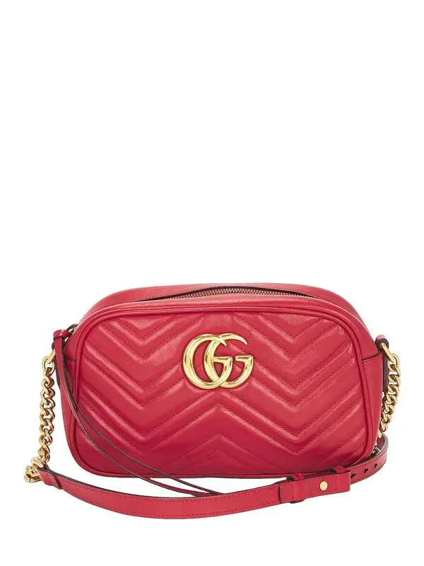 Gucci Gg Marmont Shoulder Bag - Hibiscus Red