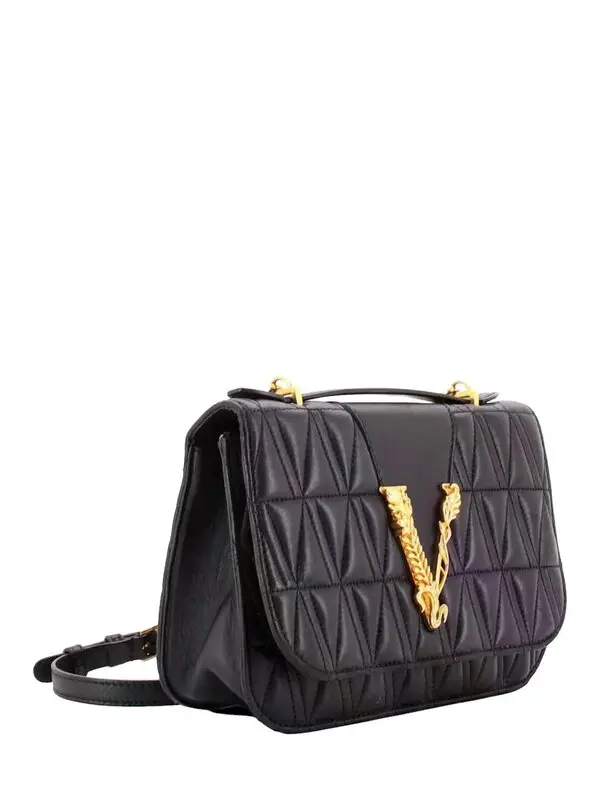 Versace Virtus Flap Small Shoulder Bag - Black