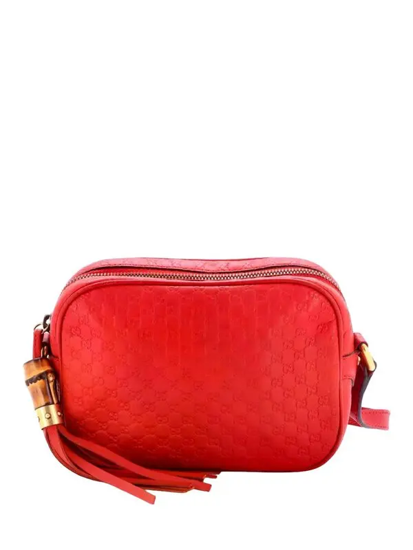 Gucci Sunshine Disco Microssima Leather Small Crossbody Bag - Red