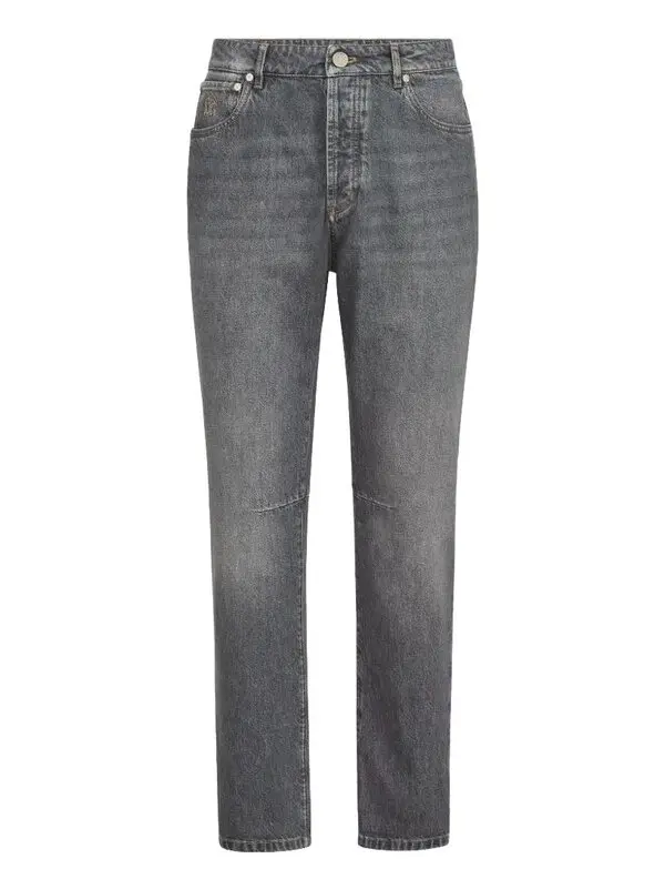 Brunello Cucinelli Leisure-fit Denim Trousers - Grey