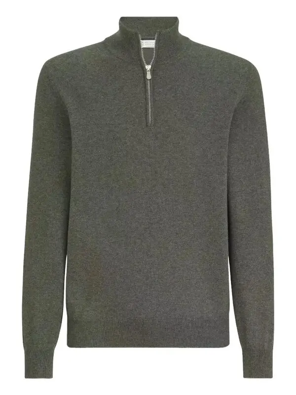 Brunello Cucinelli Cashmere Half-zip Sweater - Grey