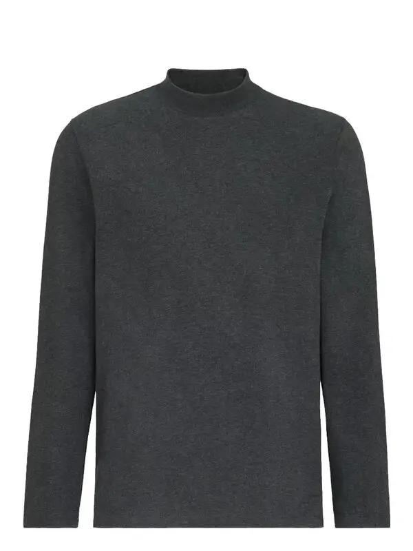 Brunello Cucinelli Long-sleeve Mock-neck T-shirt - Grey