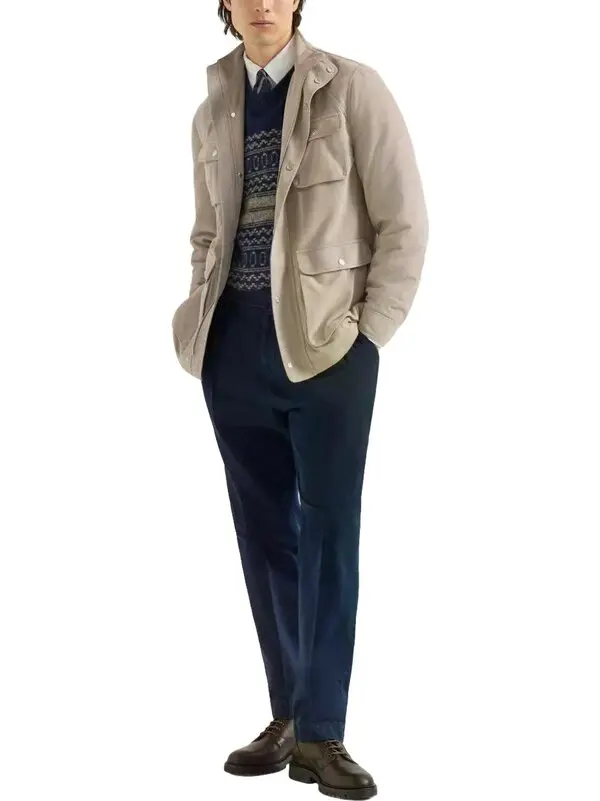 Brunello Cucinelli Nordic-jacquard Alpaca, Cashmere And Wool Sweater - Blue