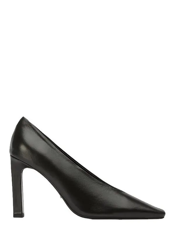 TONY BIANCO Penelope Leather Block Heel Pumps - Black Valencia