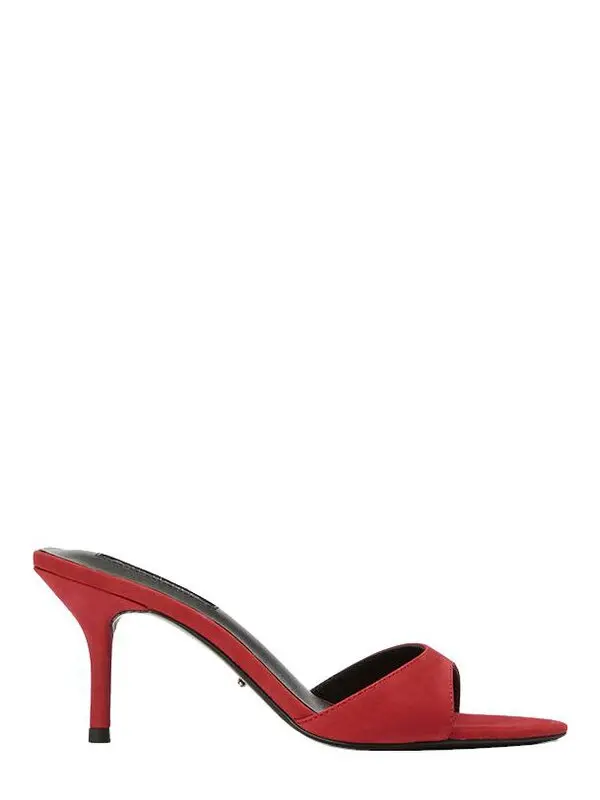 TONY BIANCO Hallie Kitten Heel Mules - Tomato Nubuck