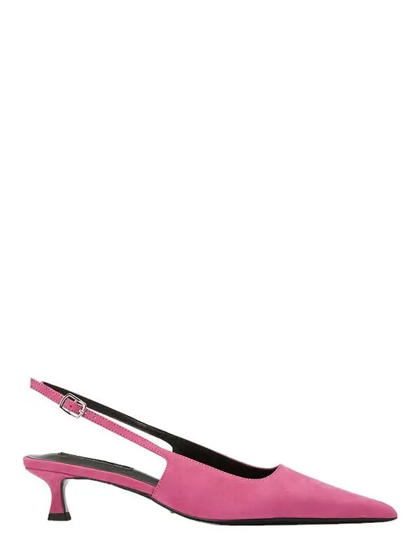 TONY BIANCO Crush" Pointed Toe Kitten Heel Slingbacks - Fuchsia Nubuck