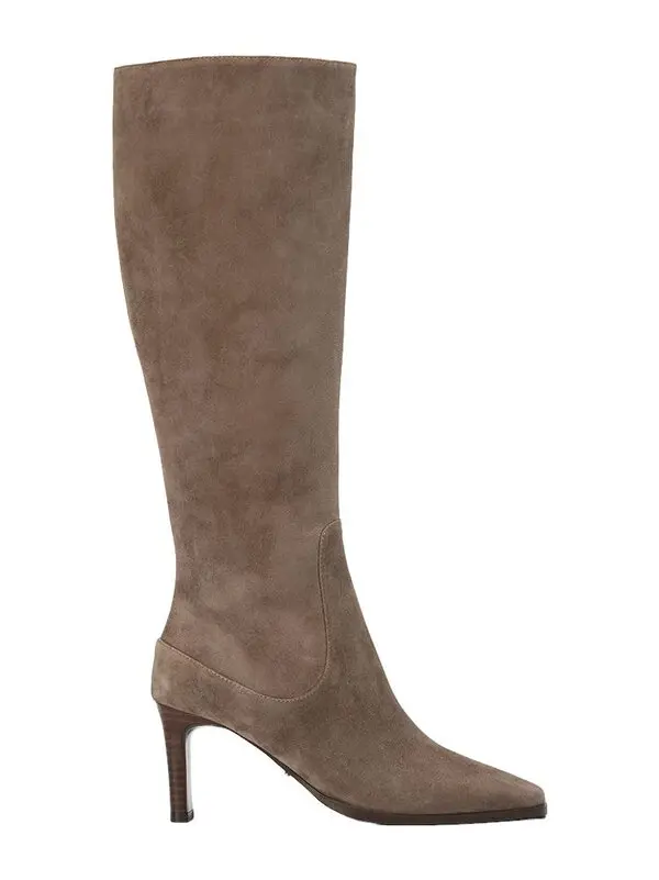 TONY BIANCO Rinetta Suede Mid Calf Zip Up Boots - Ashen Suede