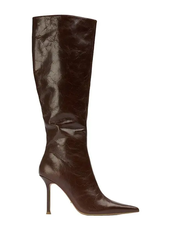 TONY BIANCO Naxos Knee High Stiletto Boots - Choc Vintage