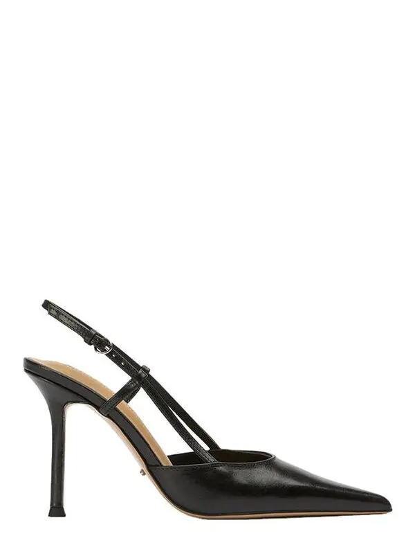 TONY BIANCO Nesta Pointed Toe Stiletto Slingback Heels - Black Vintage