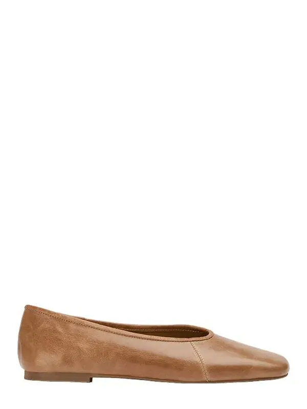 TONY BIANCO Camille Square Toe Ballet Flats - Tan Vintage