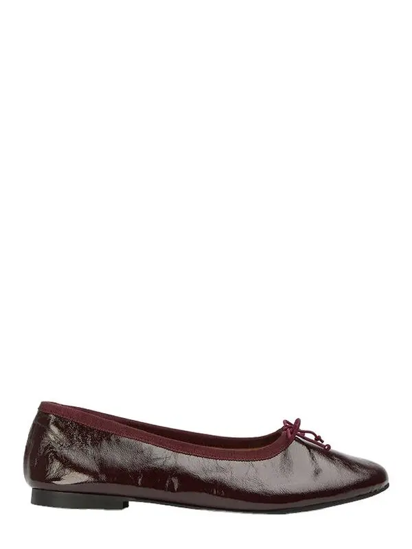 TONY BIANCO Chelsea Ballet Flats With Drawstring Bow - Vino Nappa Patent