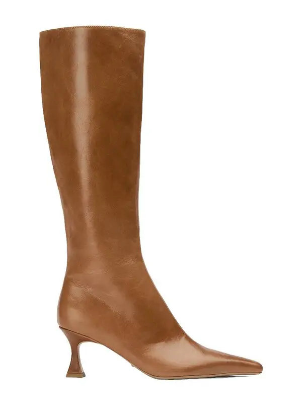 TONY BIANCO Jaq Knee-high Pointed Toe Leather Boots With Vintage Finish - Tan Vintage