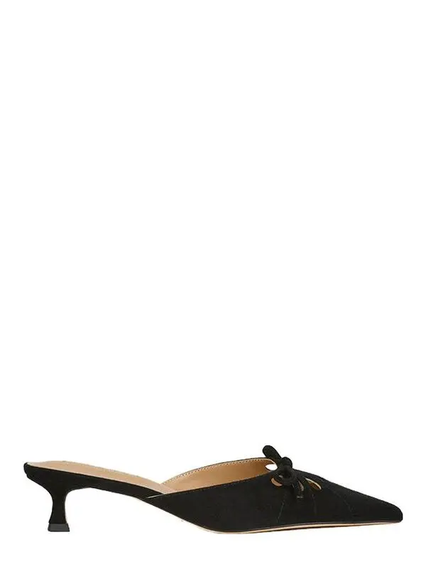 TONY BIANCO Cammie Suede Pointed Toe Mules - Black Suede