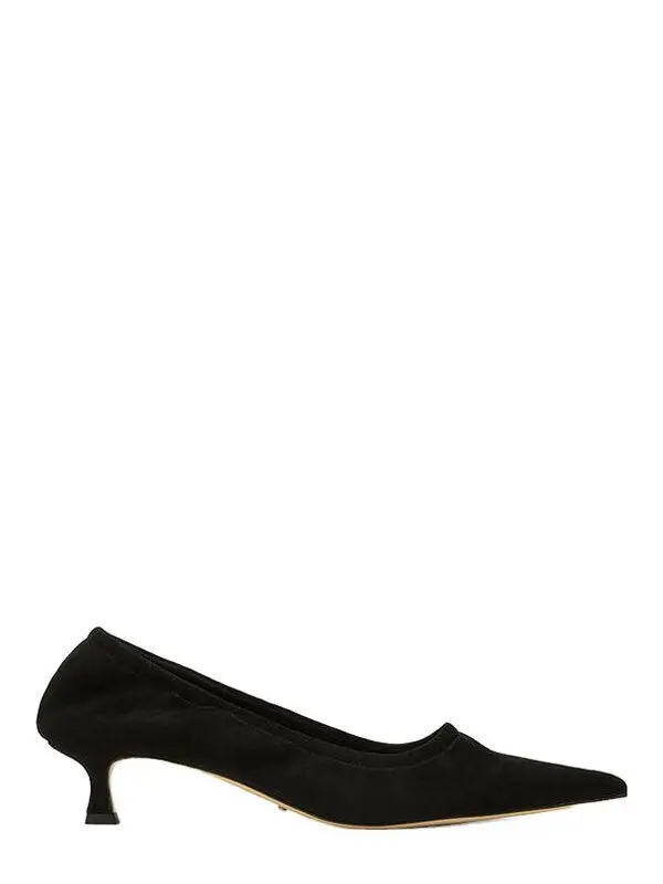 TONY BIANCO Costa Suede Kitten Heel Pumps - Black Suede