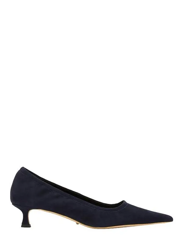 TONY BIANCO Costa Kitten Heel Pumps - Navy Suede