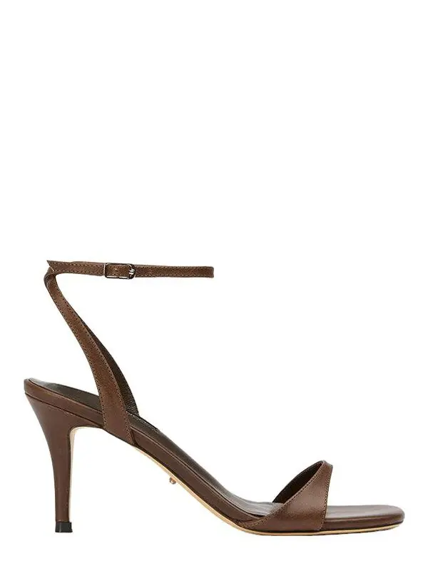 TONY BIANCO Bless Vintage Leather Stiletto Heel With Ankle Strap - Choc Vintage
