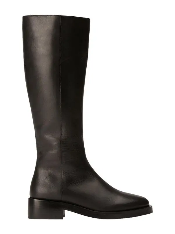 TONY BIANCO Torres Leather Zip Up Knee High Boots - Black Como