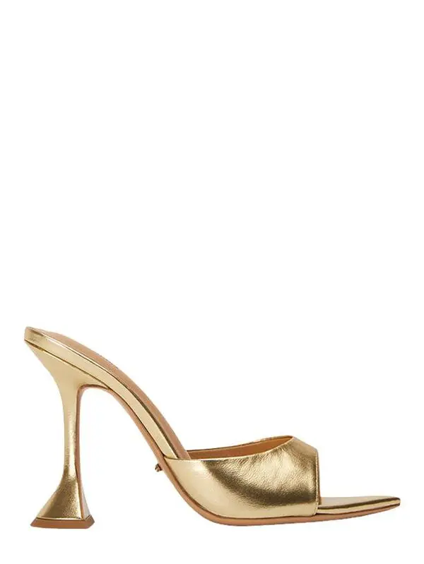 TONY BIANCO Marcel Gold Leather Mules - Gold Nappa Metallic