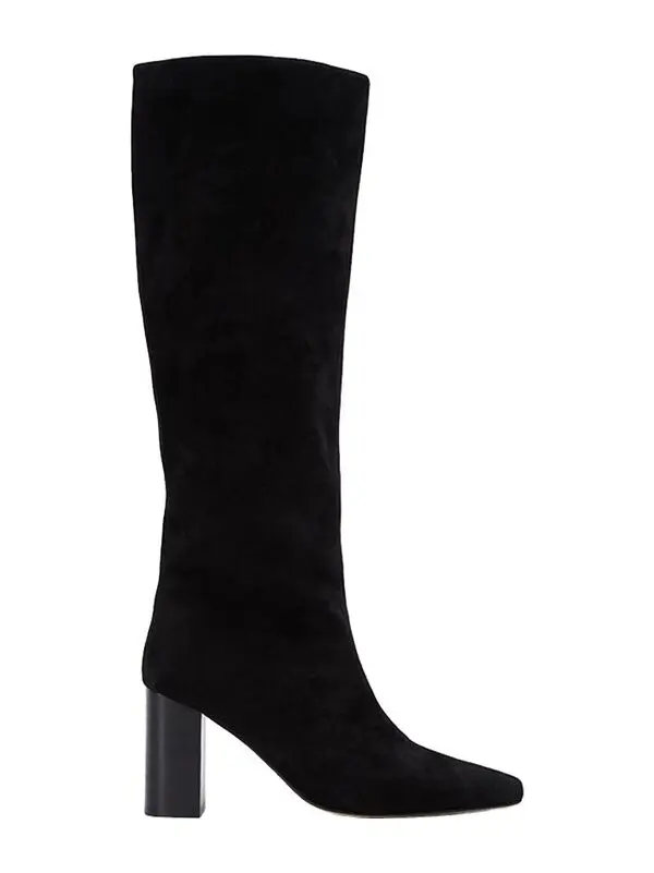 TONY BIANCO Flex Knee-high Suede Boots With Block Heel - Black Suede