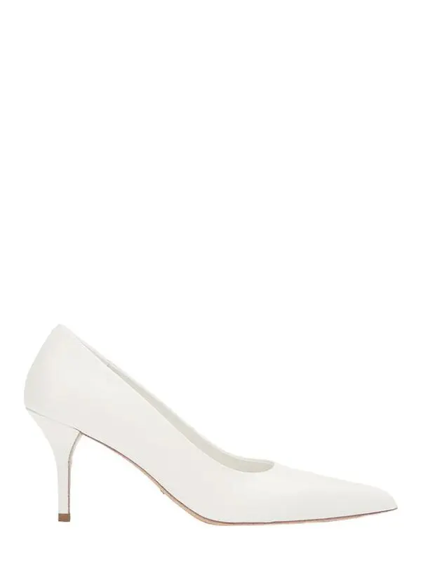 TONY BIANCO Chloe Pointed Toe Leather Pumps - Milk Capretto