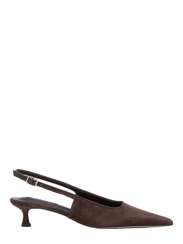 TONY BIANCO Crush Suede Leather Slingback Heels - Espresso Suede