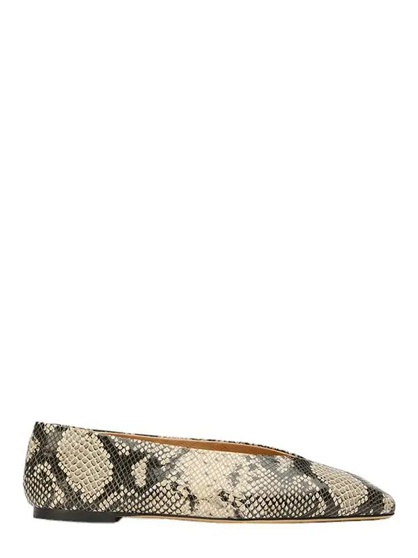 TONY BIANCO Brash Square Toe Ballet Flats - Ecru Snake
