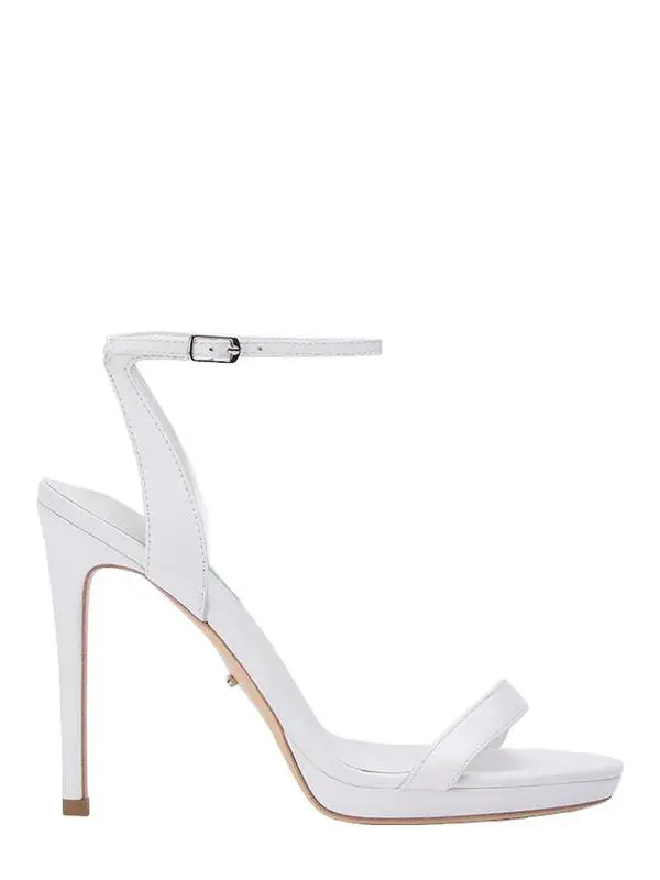 TONY BIANCO Skye Stiletto Sandal With Platform And Ankle Strap - White Nappa