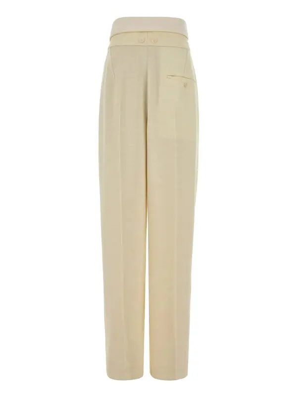 Carven Cream Gabardine Orchid Pant - Yellow