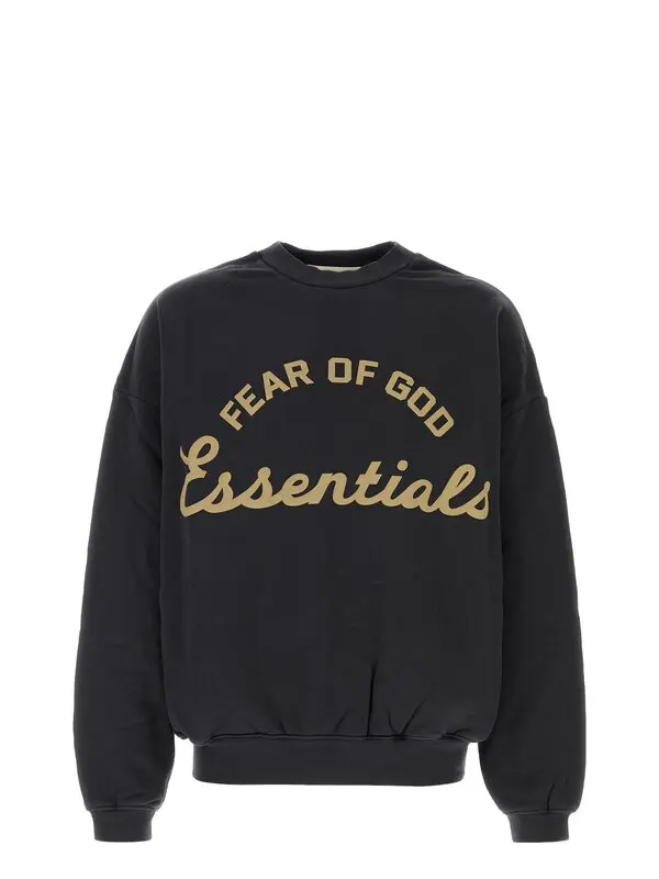 Fear Of God Oversize Cotton Sweatshirt With Logo Print - Black
