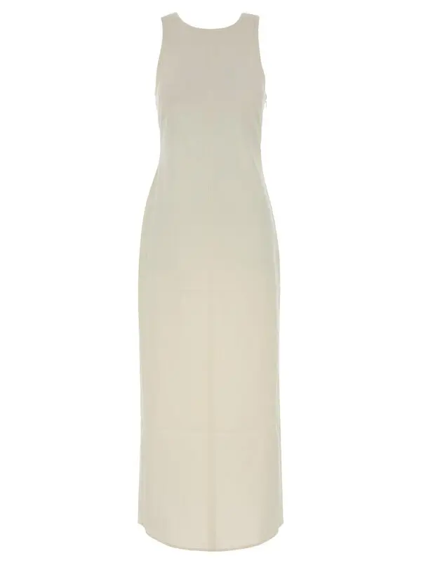 Co Ivory Cotton Midi Dress - White