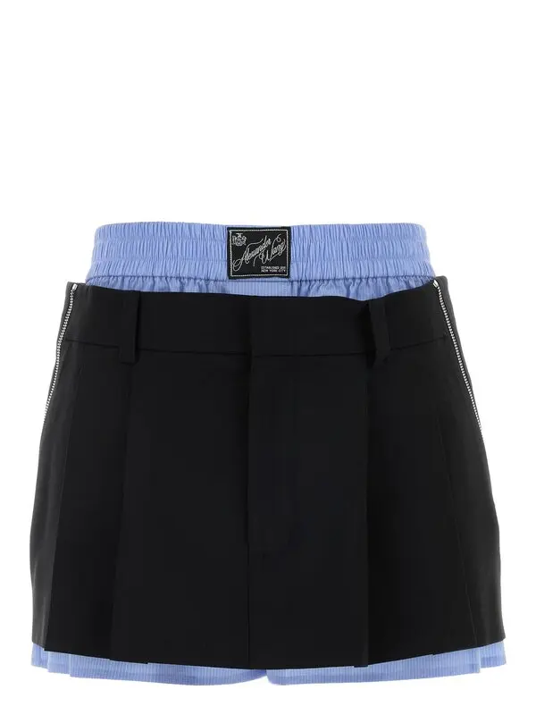 Alexander Wang Twill Pant-skirt With Poplin Inserts - Black