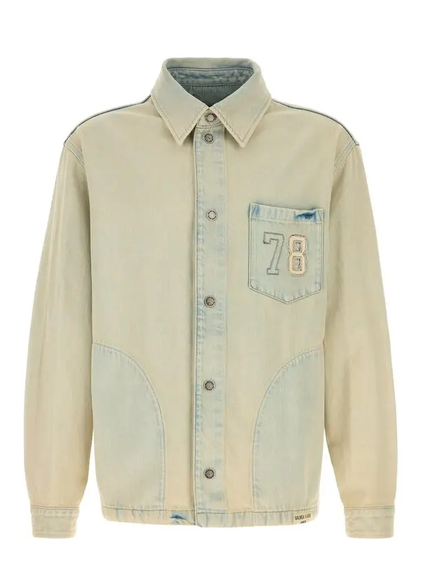 GOLDEN GOOSE Peter" Denim Jacket With "78" Motif - Blue