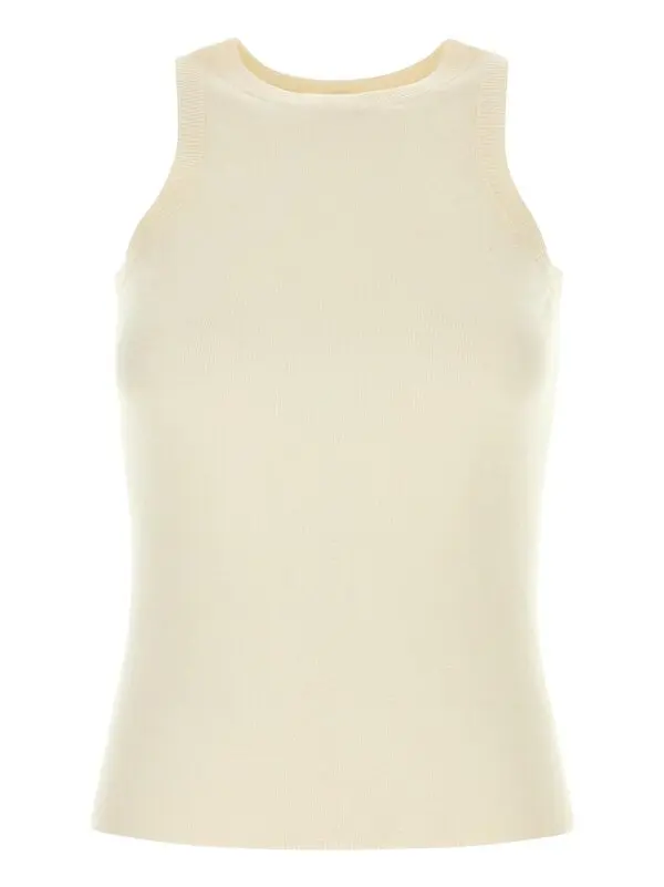 Co Ivory Cashmere Tank Top - White