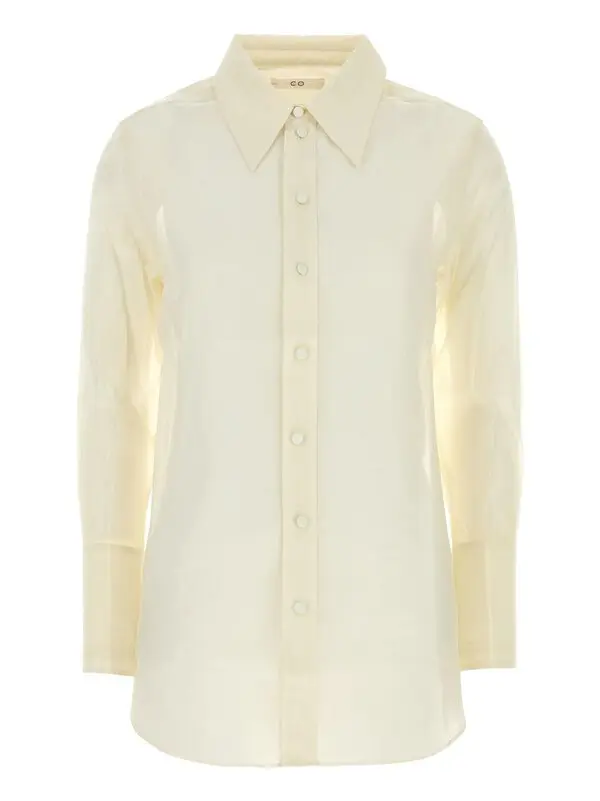 Co Ivory Cotton Blend Shirt - White