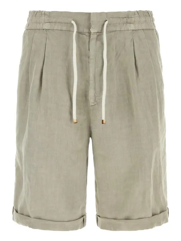 Brunello Cucinelli Dove Linen Bermuda Shorts - Grey
