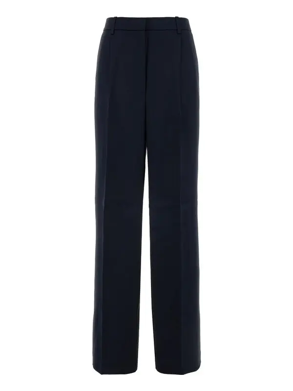 ANINE BING Midnight Satin Wide-leg Trent Pants - Blue