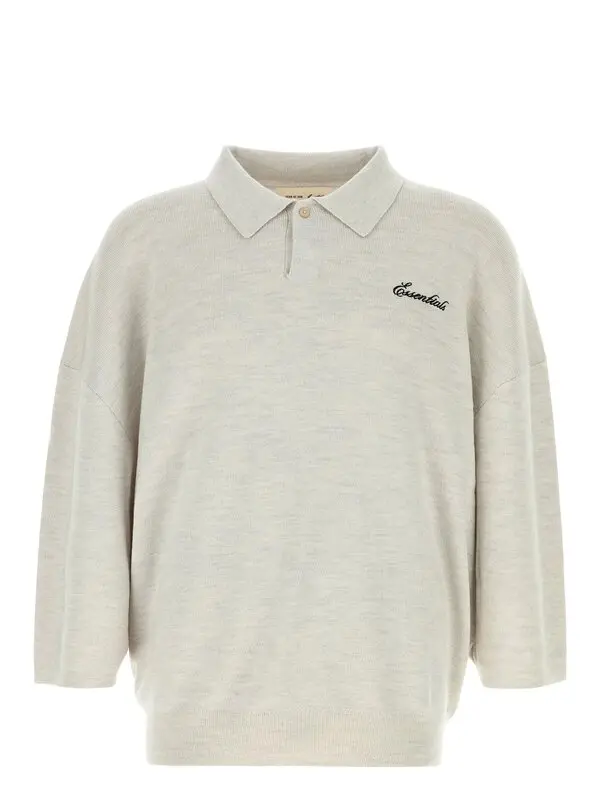 Fear Of God Light Knit Oversize Polo Shirt - Grey