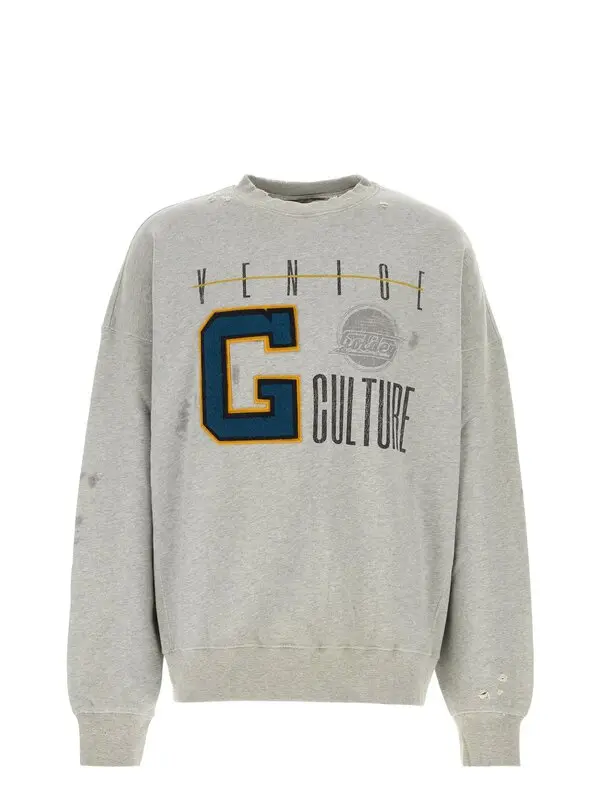 GOLDEN GOOSE Distressed Cotton Sweatshirt - Grey
