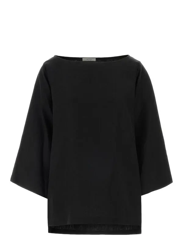 THE ROW Linen Blouse - Black
