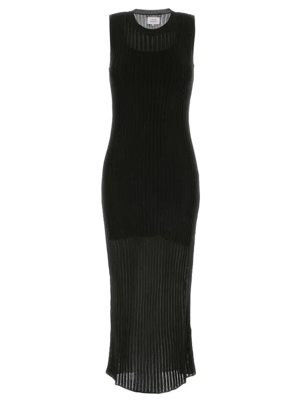 Loulou De Saison Ribbed Knit Midi Dress - Black