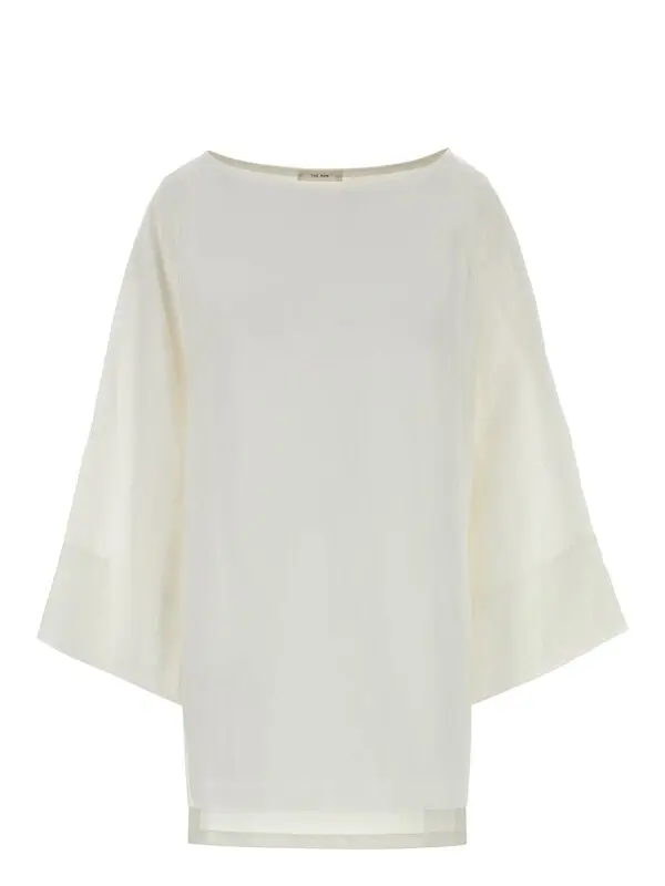 THE ROW Linen Junia Blouse - White