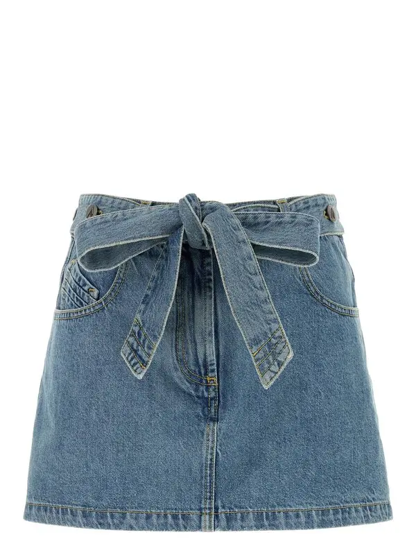 Attico Denim Mini Skirt - Blue