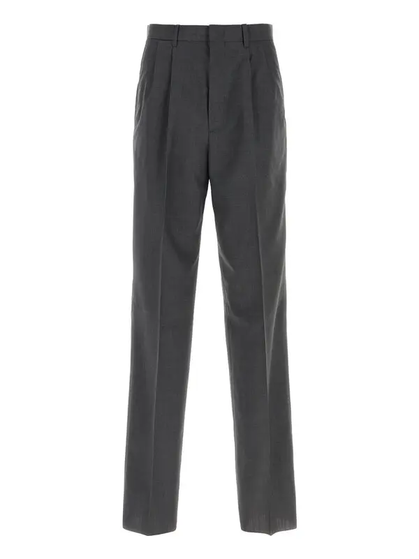 JIL SANDER Graphite Wool Pleated Trousers - Grey
