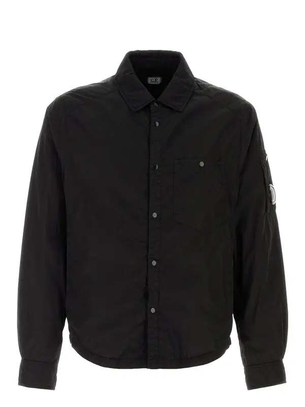 C.P. COMPANY Nylon Padded Jacket With Logo Detail - Black